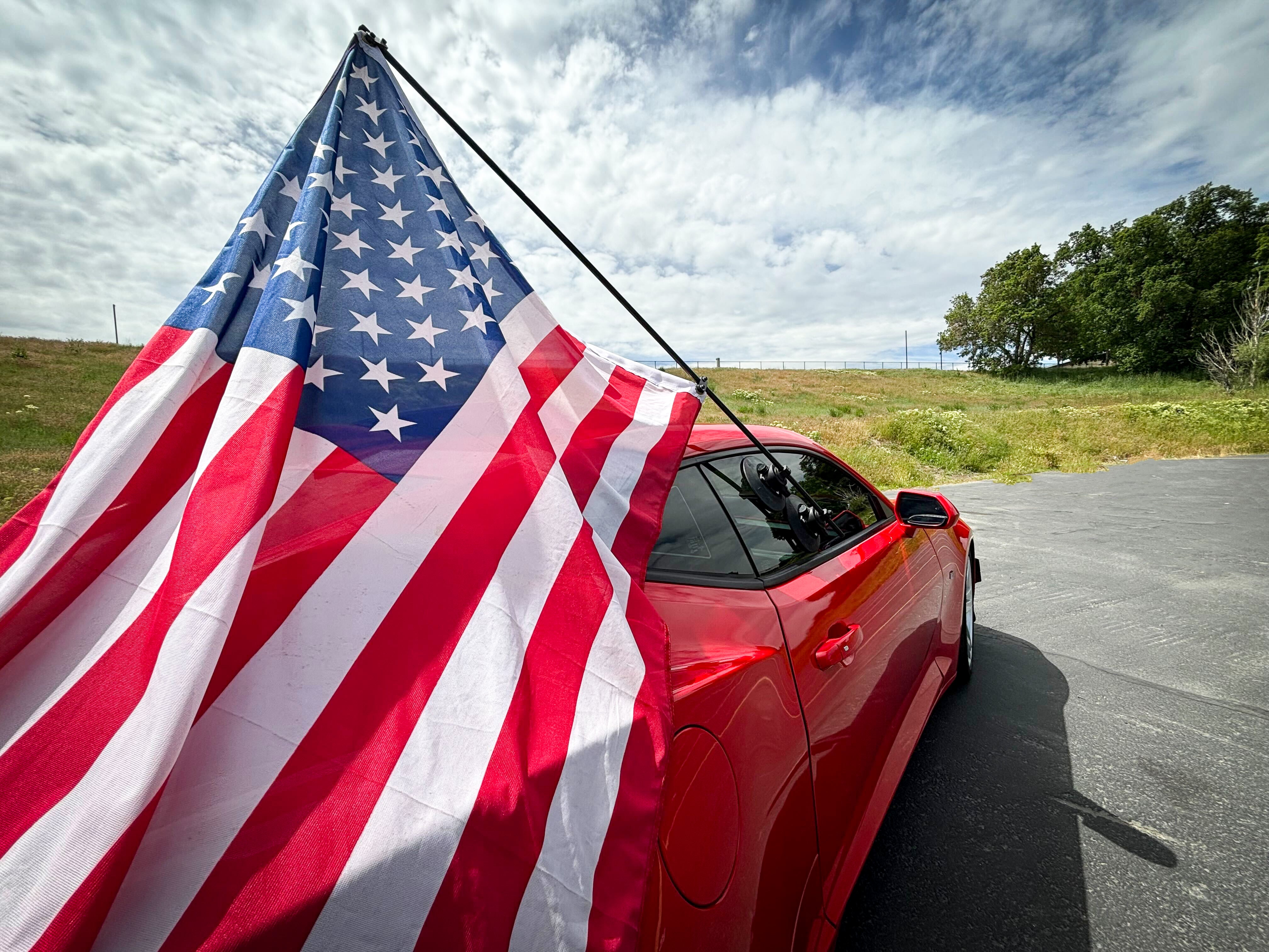 American Flag Mustang Logo Patriotic Ford US Flag License Plate