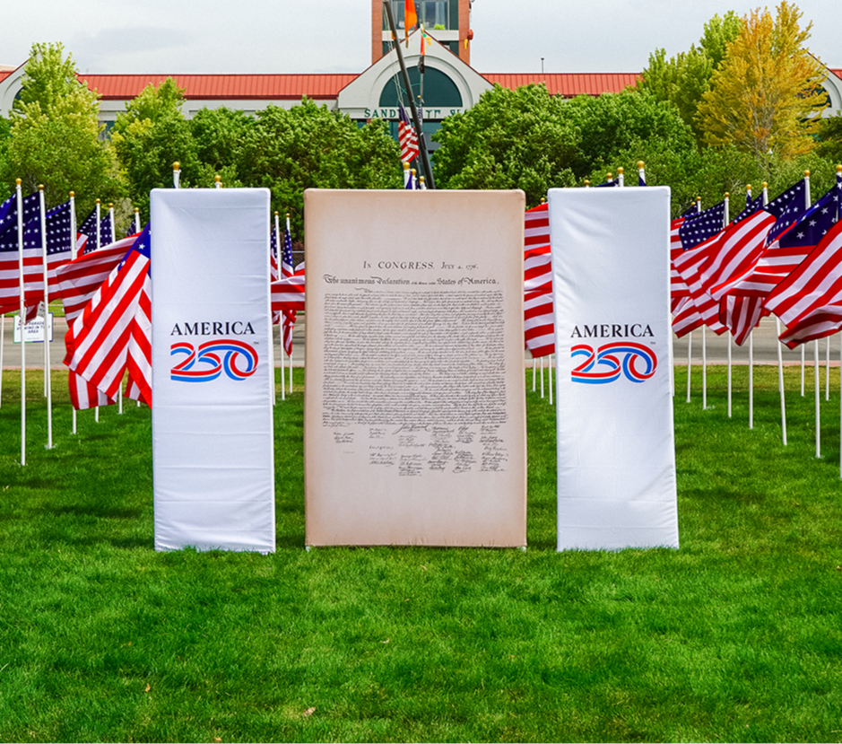 250 Years of Independence Vertical Banner Display Combo – Colonial Flag