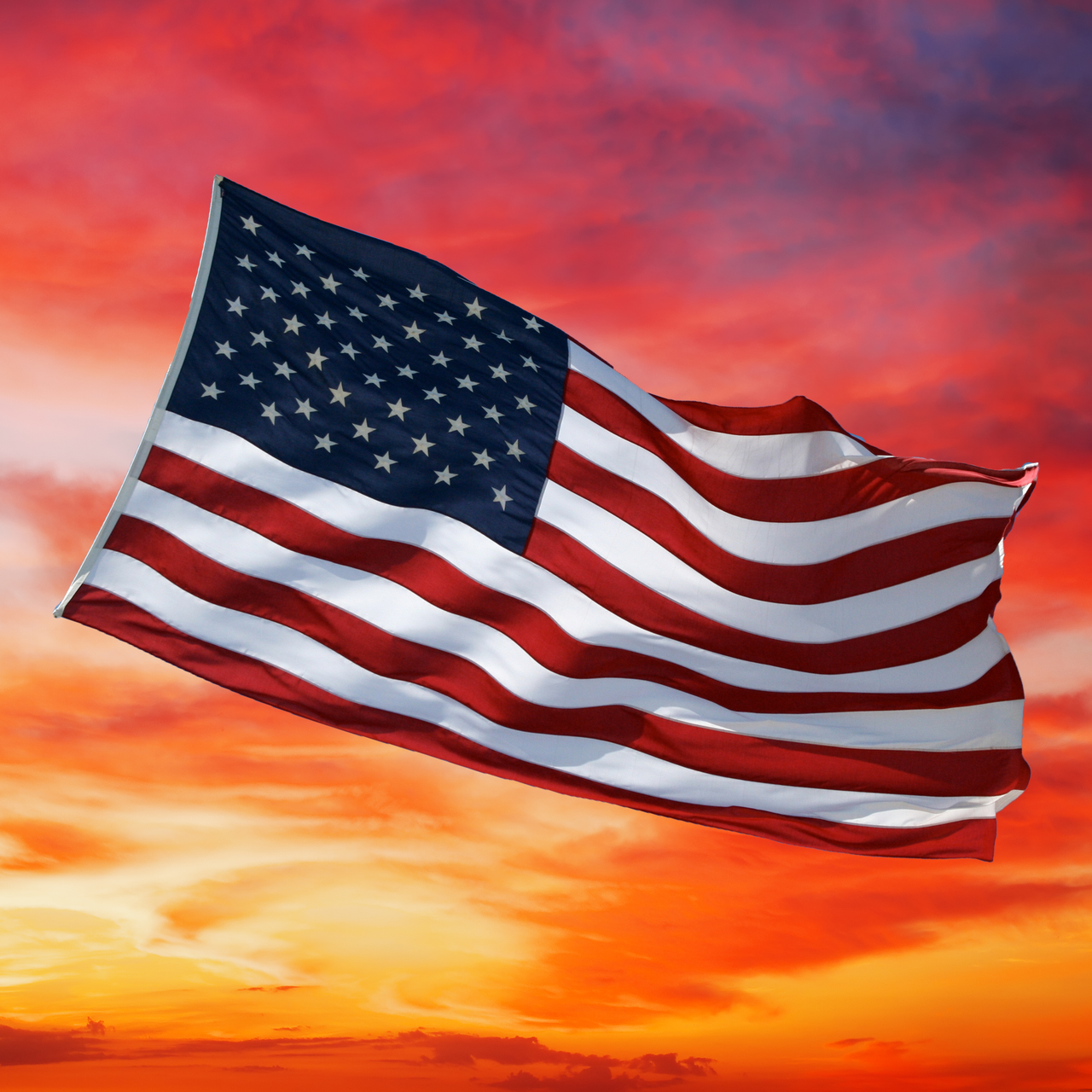 American Flag Sunset